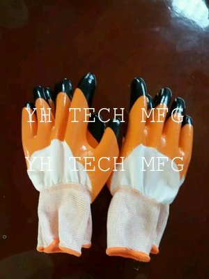 13G polyester glove Nitrile 3/4 coated and finger dipped,safety gloves,protective work glove,protected glove