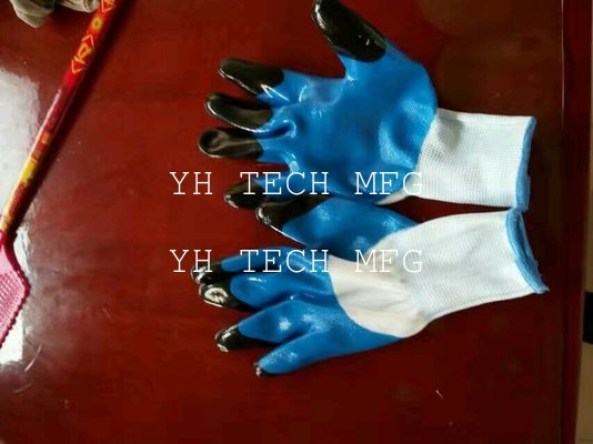 13G polyester glove Nitrile 3/4 coated and finger dipped,safety gloves,protective work glove,protected glove