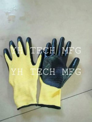 13G polyester ribbed U3 glove Nitrile coated,safety gloves,protective work glove,protected glove,coated,dipped