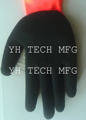 15G nylon glove latex foam with velcro cuff wrist,Work Protected Glove,Coated,Dipped