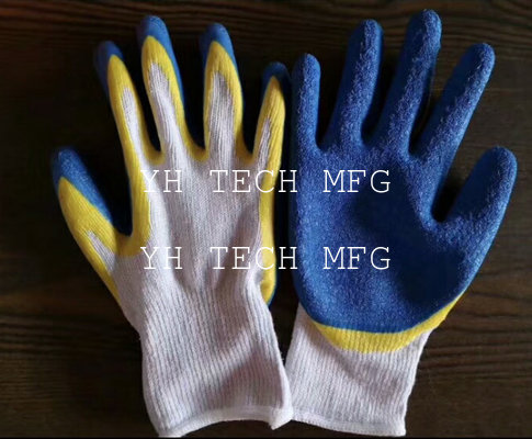 10G Cotton Gloves With Latex Double Coated Crinkle,Protective Work Glove,Gloves,Protected Glove,Coated,Dipped
