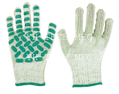 Anti-Impact 7 Gauge T/C Shell Glove With Latex Dots,Fingerip Reinforced