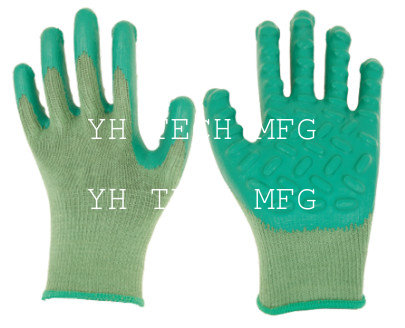 Anti-Impact 7 Gauge T/C Shell Glove With Latex Dots,Fingerip Reinforced