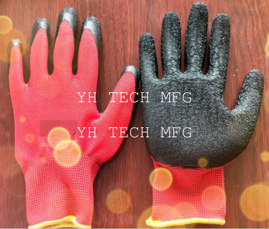 13G polyester gloves Latex coated crinkle,protective work glove,glove,gloves,protected glove,coated,dipped
