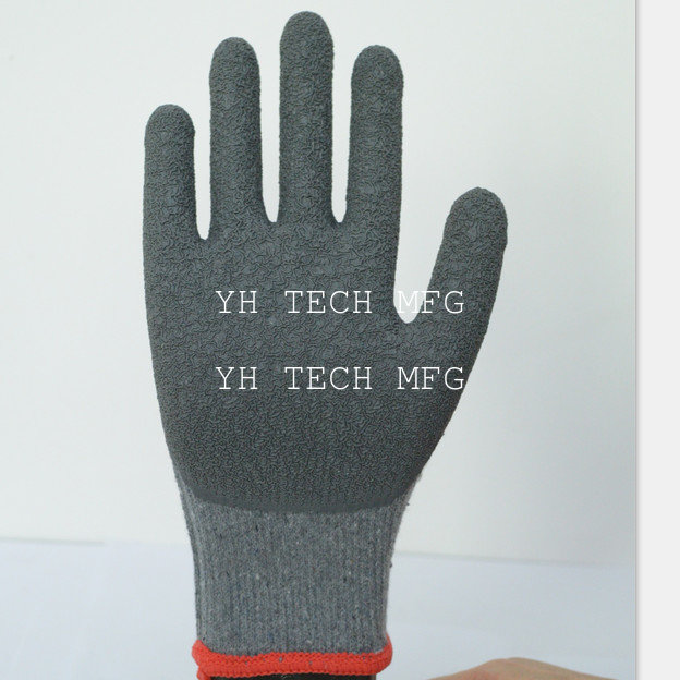 10G Cotton Knitted Gloves With Latex Coated Crinkle,Protective Work Glove,Glove,Gloves,Protected Glove,Coated,Dipped