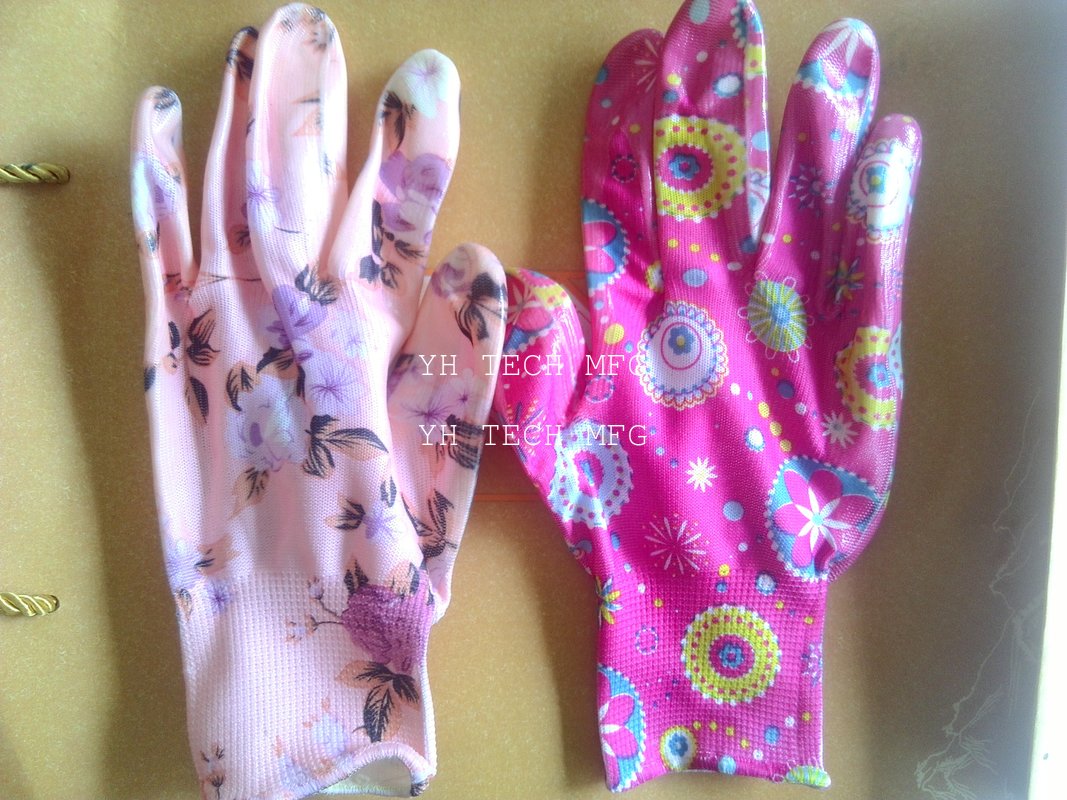 13G Printed Polyester Glove Nitrile Coated,Safety Gloves,Protective Work Glove,Gloves,Protected Glove,Coated,Dipped