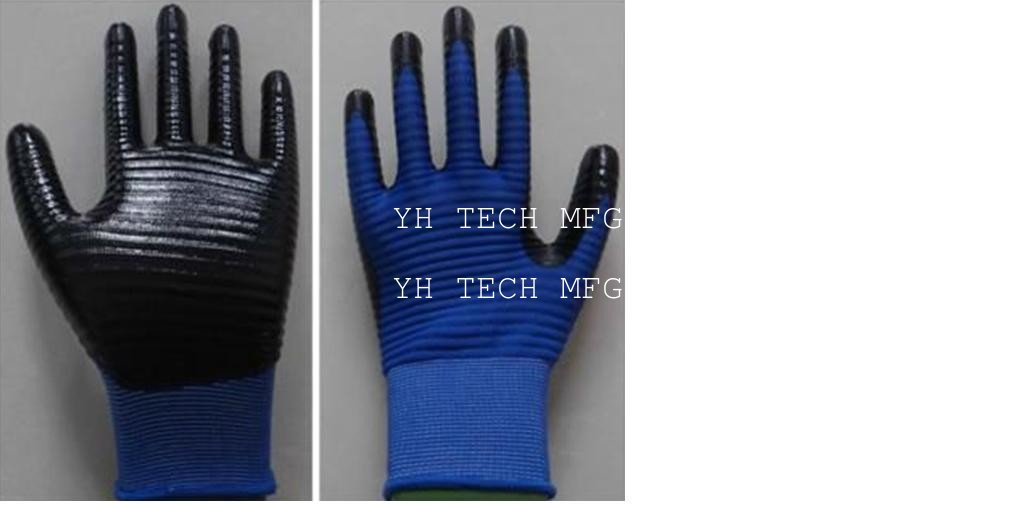 13G polyester ribbed U3 glove Nitrile coated,safety gloves,protective work glove,protected glove,coated,dipped
