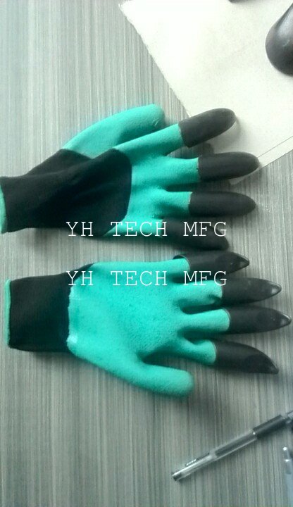 Garden Glove,13G Polyester Gloves Latex Foam Coated Plastic Fingertips,Digging Glove,Work Protected Glove,Coated,Dipped