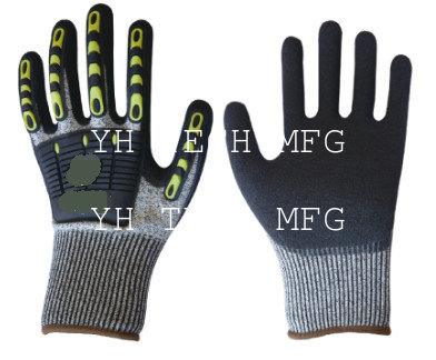Anti-Impact Tpr 13G Hppe Shell With Nitrile Foam Coated,Protect Glove,Coated Gloves,Protective