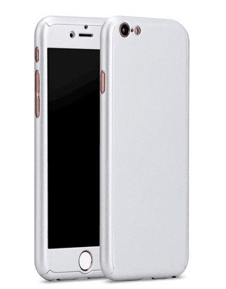 Ultra thin plastic phone case 360 degree full cover cases for iphone 6 6s with tempered glass