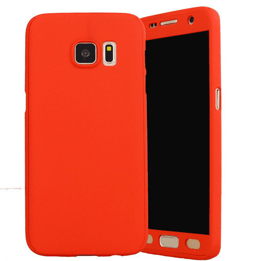Ultra thin plastic phone case 360 degree full cover cases for Samsung S7 with tempered glass