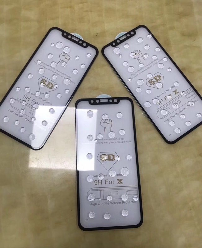 Colorful  glass screen protector for iphone X 5D