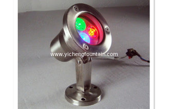 China Stainless Steel Waterproof Underwater Fountain Lights IP68 3 X 1W RGB Stand Type supplier