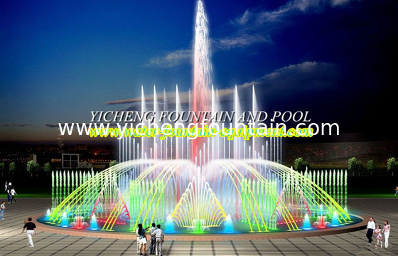 Customized Water Fountain Equipment , Programme Land / Pond Musical Fountain supplier