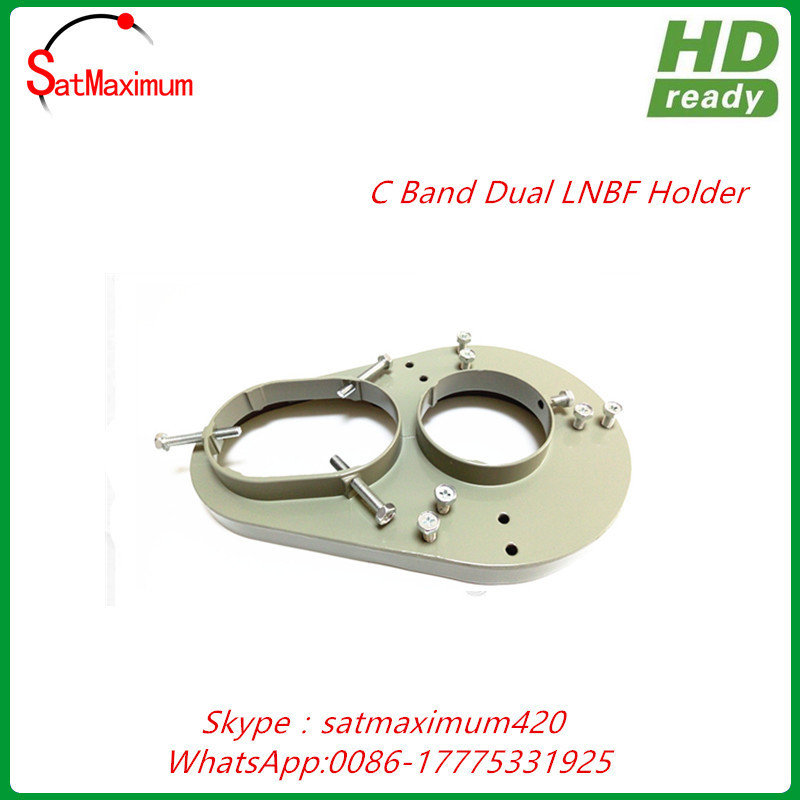 C band 10 degree LNBF holder for fixed 2pcs C band LNBF on C band dish
