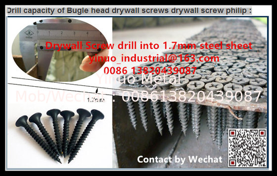 Black / Grey Phosphate Drywall Screw Fine / Coarse Thread C1022A Material 3.5x25mm