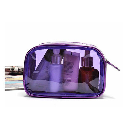 Travel cosmetic bag, made of polyester and PVC, foldable with many pockets,OEM welcomed