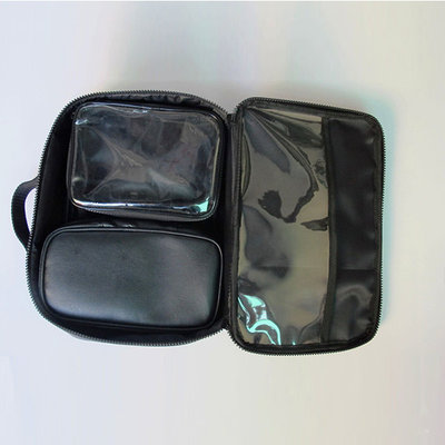 Custom cosmetic bag, made of polyester and mesh material, portable, OEM welcomed