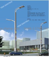 China 11Meter Iron galvanized  time control metal halide octangular road street light pole with cross arm supplier