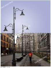 China 4m 6m 8m 10M Q235 galvanized tapered street light poles for solar street light in Dubai match double or single arm supplier