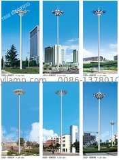 China 35M Q235 steel Galvanized Hexagonal decorative outdoor high mast pole for Plaza Lighting with double Winch supplier