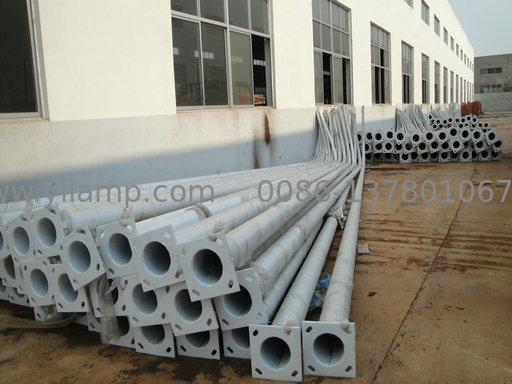 Warranty 20 years Q235 galvanized cast iron cheap tubular steel street lighting pole with double arms supplier