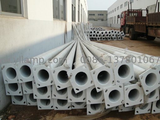 4m 6m 8m 10m galvanized steel hexagon poles and galvanized octagonal street light poles with CE ROHS supplier