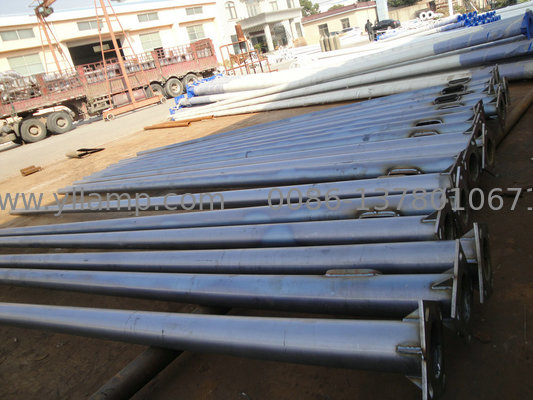4m 6m 8m 10M Q235 galvanized tapered street light poles for solar street light in Dubai match double or single arm supplier