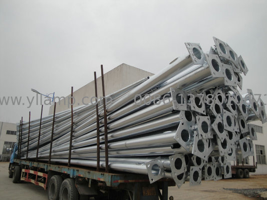 4m 6m 8m 10M Q235 galvanized tapered street light poles for solar street light in Dubai match double or single arm supplier