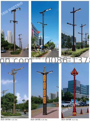 China factory directly sale 6M-10M steel red color 60W LED solar outdoor street lights supplier