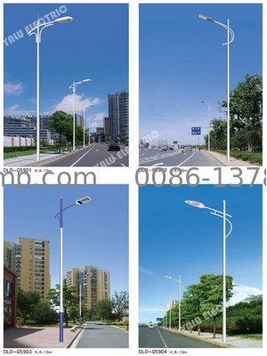 Q235 galvanized round octagonal city road street light poles with 80w LED street light supplier
