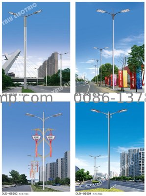 9Meter powder coating steel outdoor conical parking area 40w luminaire street light with double arm bracket supplier
