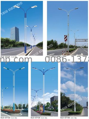 8m high highway Q235 glavanized taper steel 70W double arms street light with time controller supplier