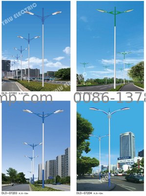 outdoor 6meter galvanized steel round classic 80W LED white color streets light with double arms supplier