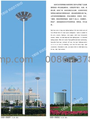 25meter outdoor stadium Galvanized and power coating Polygon steel 180W LED high mast lamp supplier