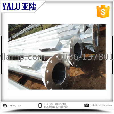 50M Cricket Ground galvanized painting 1000W LED high mast lamp steel pole with double winch auto-lifting system supplier