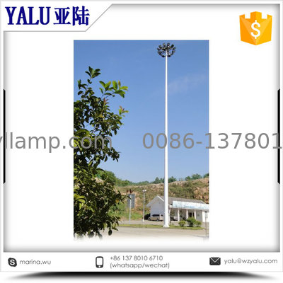15m-45m Galvanized Q235 LED Football field high mast lighting with auto-lift system supplier