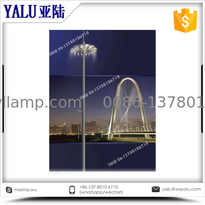 20m 25m 30m 35m 40m 45m 50m galvanized Q235 steel polygonal high mast lighting poles for sport center supplier