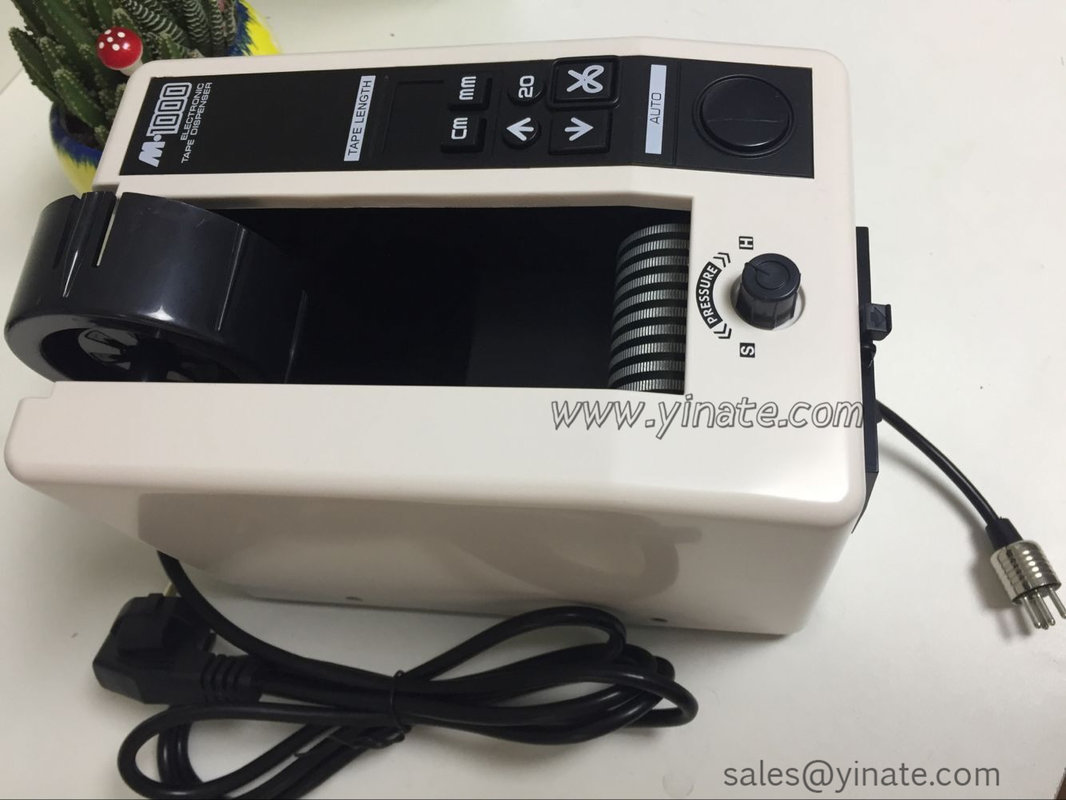 YINATE18W 3-digital LED ABS Automatic Cutting Tape Machine M1000 Electronic Tape Dispenser for Packing 7~50mm wide Tapes