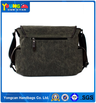 Koren fashion Army green Mens Canvas Laptop Book School Single Strap Messager Shoulder Bag china wholesale