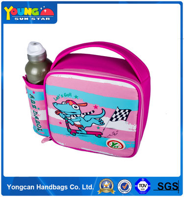 Factory directly supply Dongguan YoungSunStar Pink dinosaur insulated lunch coolor bag for school girls 26 23 10