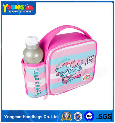 Factory directly supply Dongguan YoungSunStar Pink dinosaur insulated lunch coolor bag for school girls 26 23 10