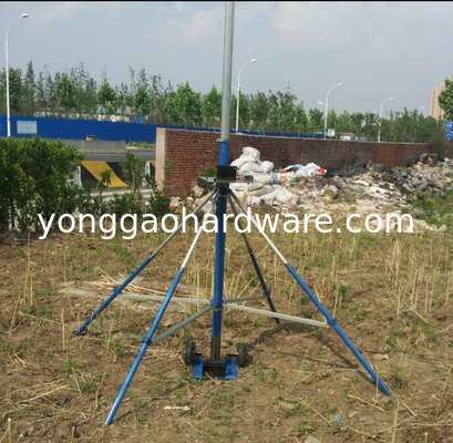 Ground based elevated telescoping mast aerial photography equipment 3--12m high with wireless electrical pan tilt
