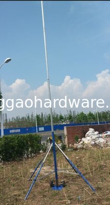 Ground based elevated telescoping mast aerial photography equipment 3--12m high with wireless electrical pan tilt