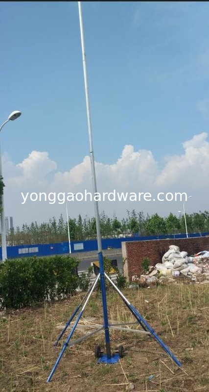9m endzone camera Aerial Mast Photography system with wireless control pan-head hard aluminum alloy tube mast