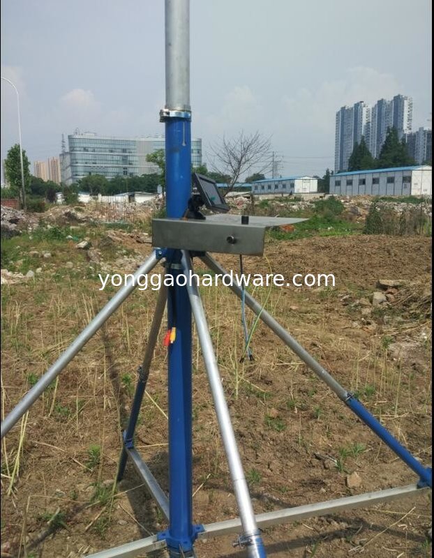 9m high sport video tower hand pull-up mast hard 6063 aluminum alloy with wireless control pan-head