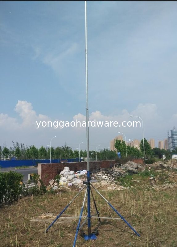 endzone camera system with self power supply battery  LCD screen display 9m high  hard 6063 2mm thickness tube