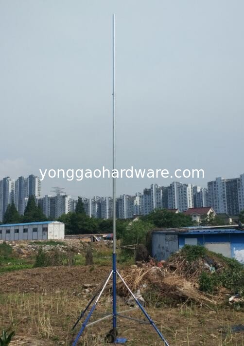 heavey duty antenna 2mm wall 6063 aluminum tube 6-18m telescopic antenna towers and with tripod stand
