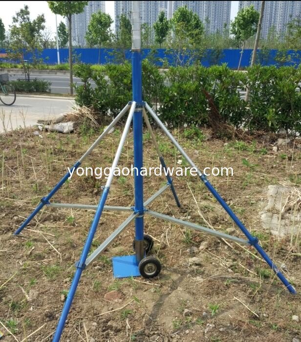 trolley based heavy duty 2mm wall 6063 aluminum tube 6-18m telescopic mast with tripod stand