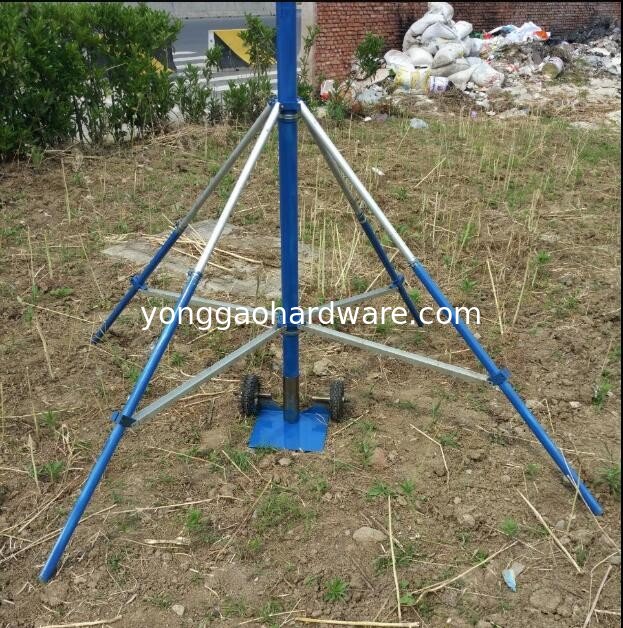 mast and pole stand 1.2--2m adjustable legs 6063 alu alloy tube aluminium tripod 3 and 4 legs